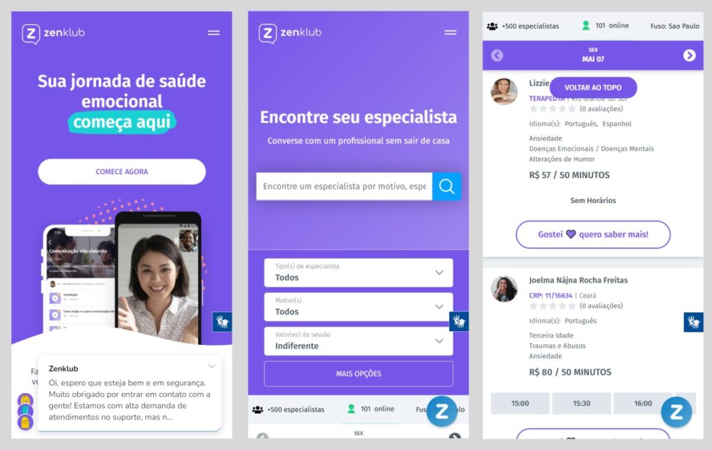 Plano mensal: Quero trocar de especialista – Zenklub